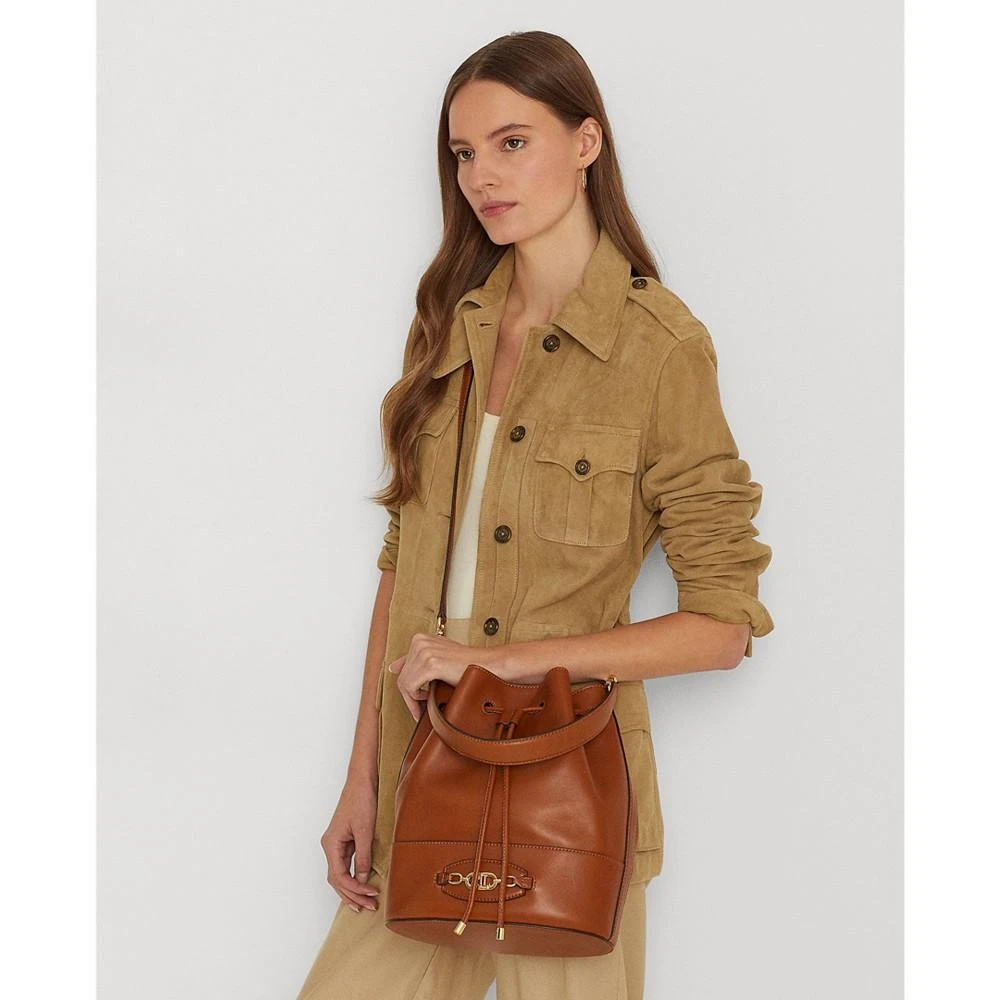 Lauren Ralph Lauren Women's Full-Grain Leather Large Andie Drawstring ...
