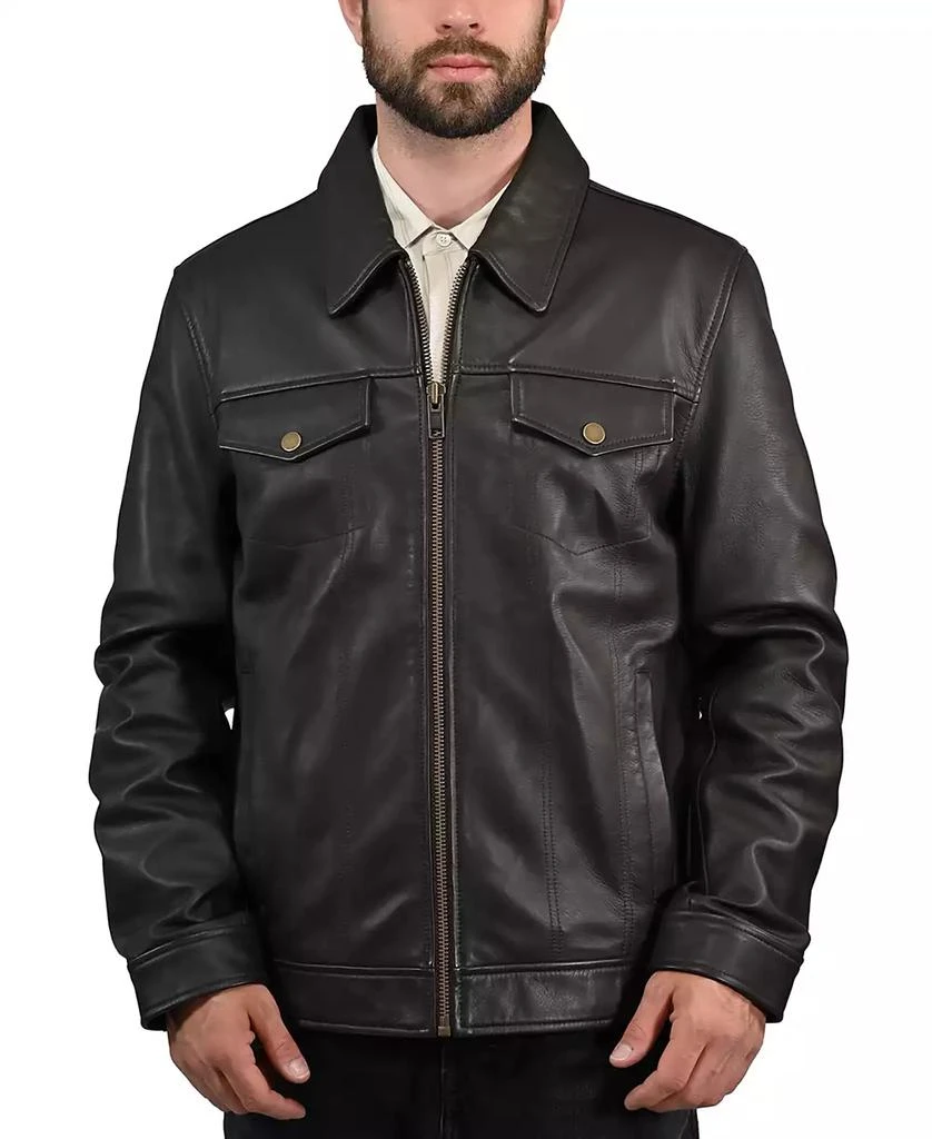 Frye Men's Modern Leather Trucker Jacket - Jackets - Free Shipping ...