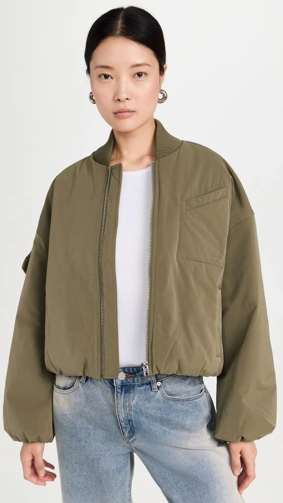 Shop Light Twill Oversized Short Bomber Jacket on Sale at BeyondStyle ...