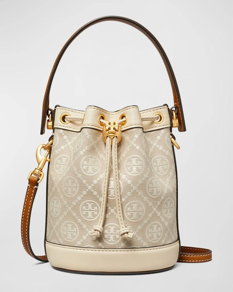 Tory Burch T-Monogram Jacquard Mini Bucket Bag - Crossbody Bags - Free ...