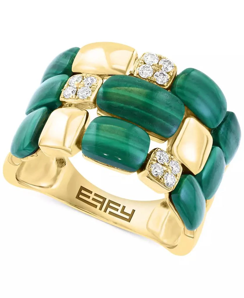 EFFY Collection EFFY® Malachite & Diamond (1/5 ct. t.w.) Triple Row ...