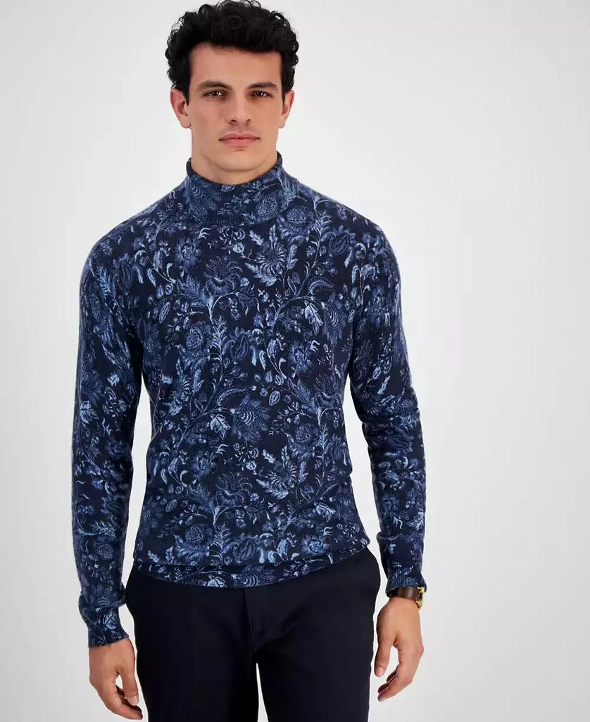 Club Room Men's Printed Cashmere Turtleneck Sweater, Created for Macy's ...