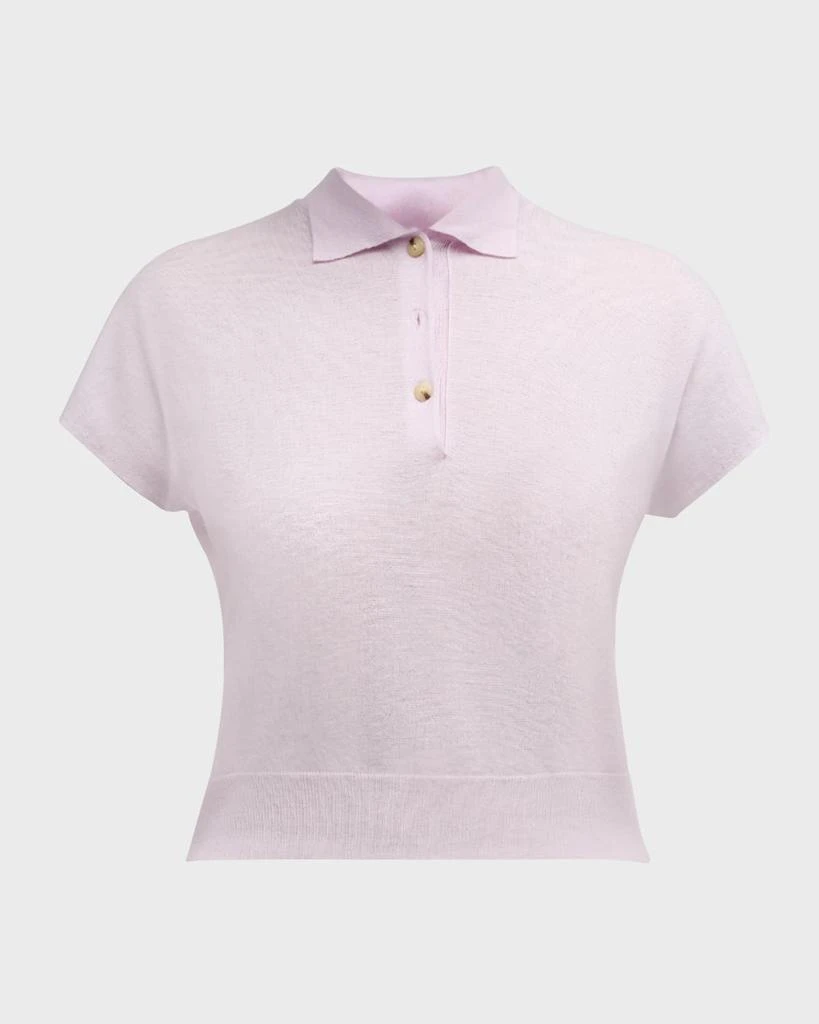 Vince Wool Cashmere Cap-Sleeve Polo Top - Hats - Free Shipping ...