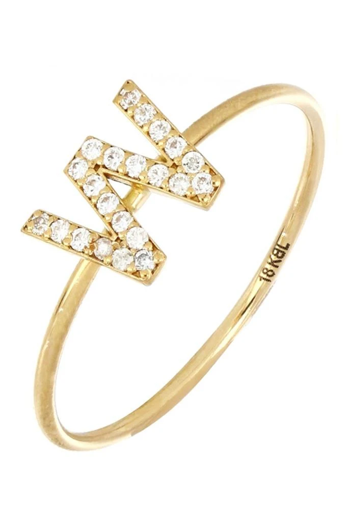 Bony Levy 18K Yellow Gold Pave Diamond Initial Ring - Multiple Letters Available - JEWELRY ...