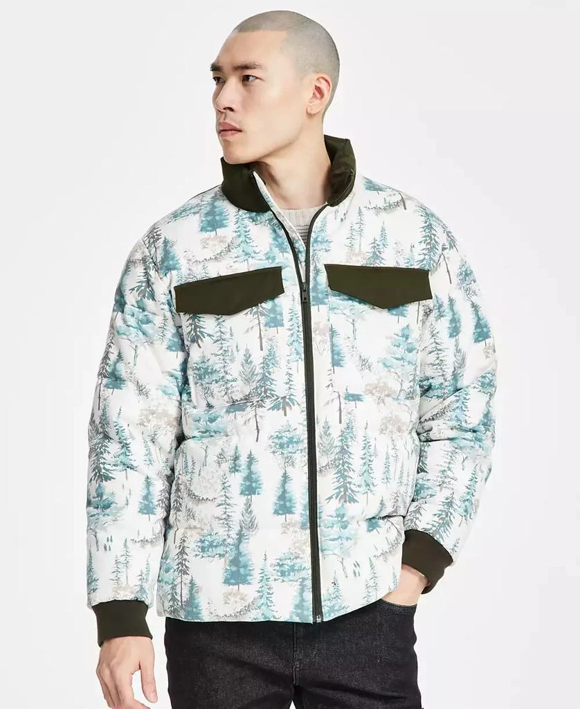 Sun + Stone Men's Wilderness Patterned Puffer Jacket, Exclusively at ...