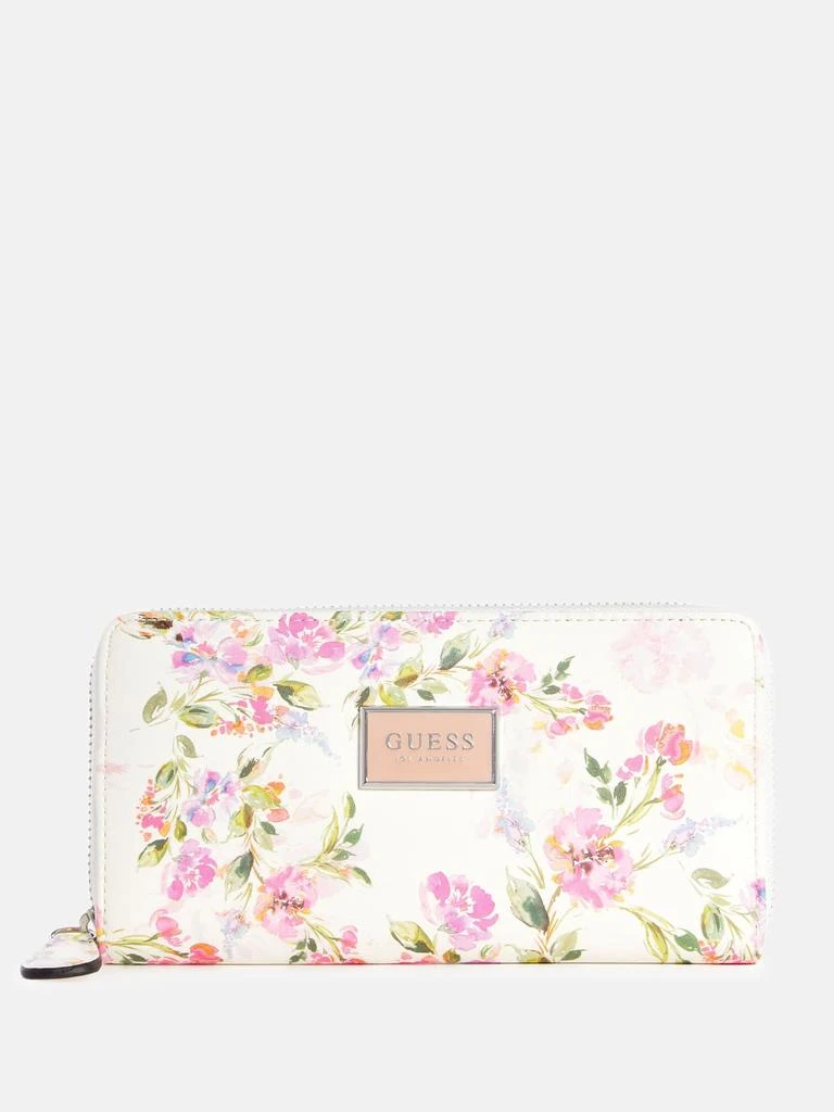 Shop Abree Logo Floral Saffiano Medium Zip-Around Wallet on Sale at ...
