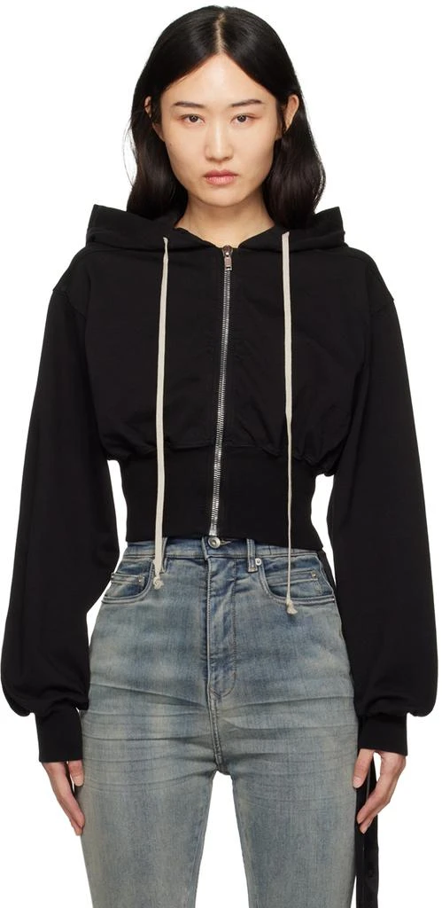 Rick Owens Black Porterville Tatlin Zipped Hoodie - Hoodies - BeyondStyle