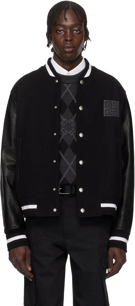 Givenchy Black 4G Varsity Bomber Jacket - Jackets - BeyondStyle