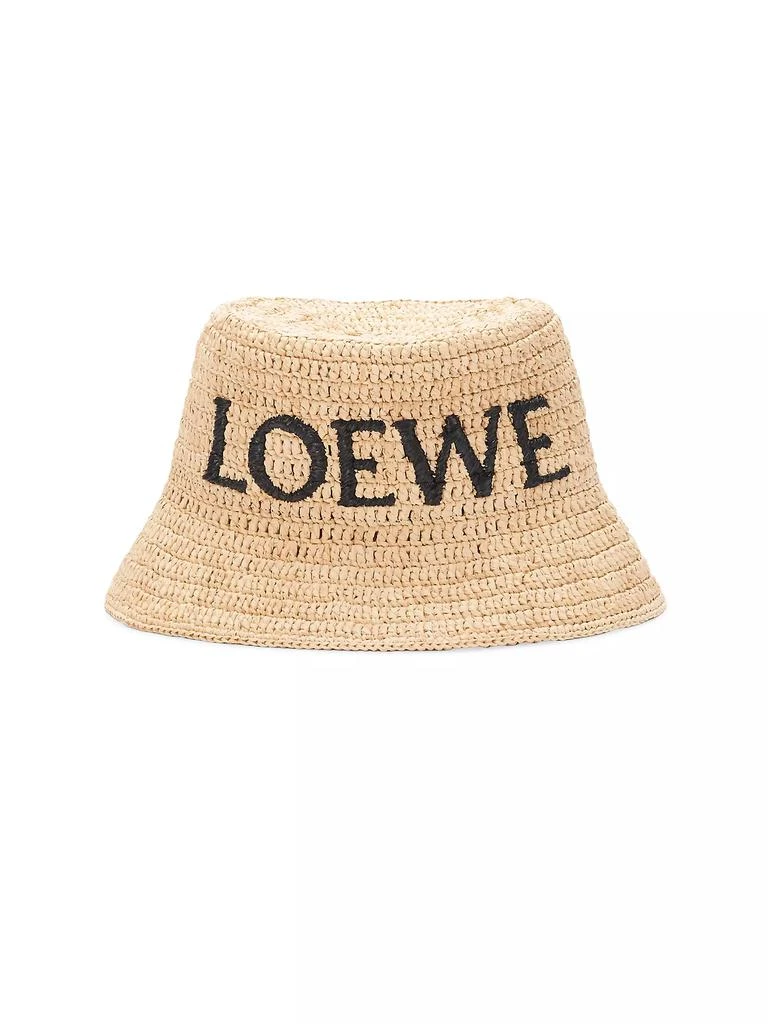LOEWE LOEWE x Paula's Ibiza Raffia Logo Bucket Hat - Hats - Free ...