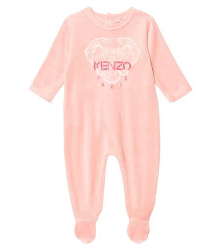 Kenzo Kids Baby embroidered cotton blend onesie Baby Clothing BeyondStyle