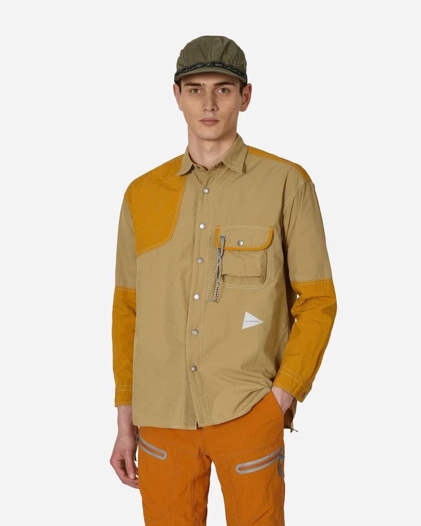 And Wander CORDURA Rip Mix Shirt Beige - Shirts - BeyondStyle