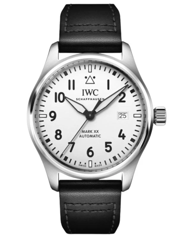 IWC Schaffhausen IWC Pilot's Mark XX Automatic White Dial Black Leather ...