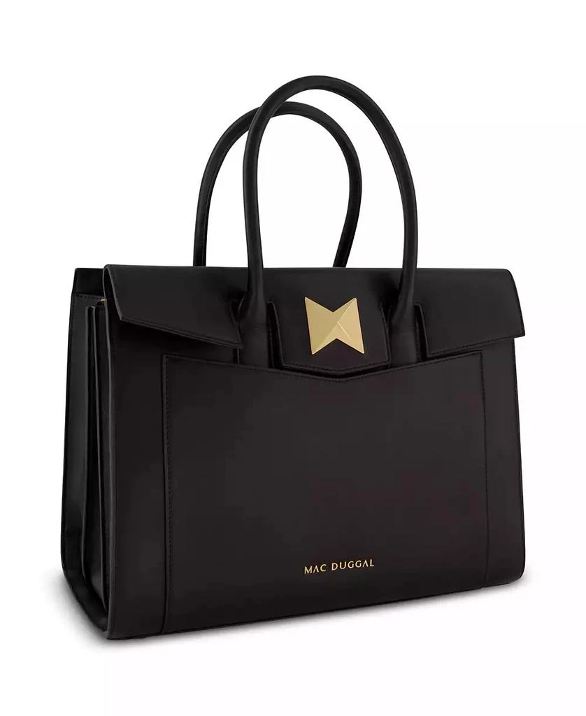 Mac Duggal Gold Plated Hardware Large Leather Briefcase Bag - Bags ...