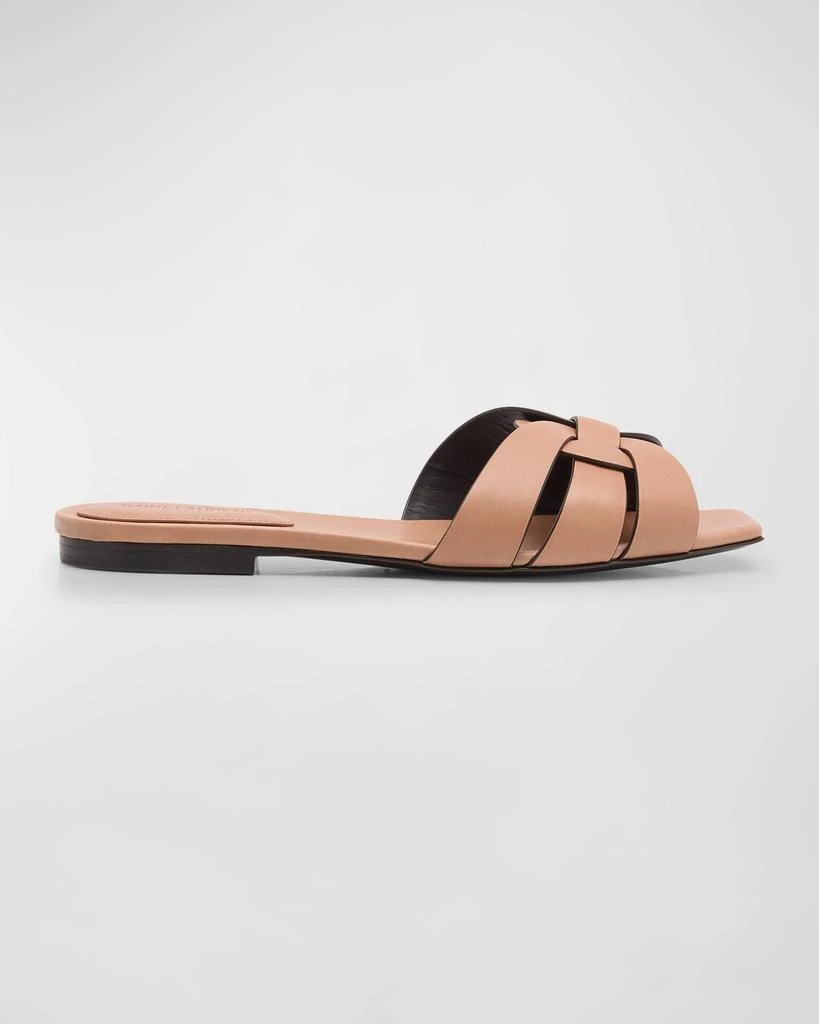 Yves Saint Laurent Tribute Woven Flat Slide Sandals - Slippers - Free ...