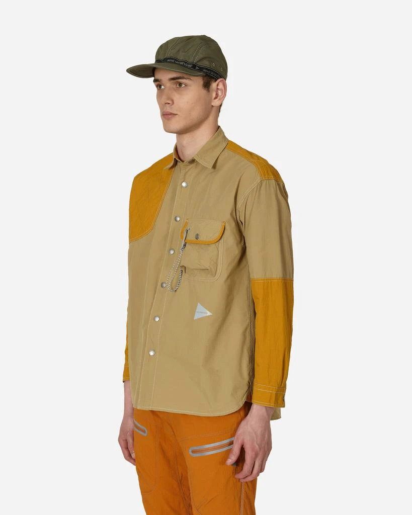 And Wander CORDURA Rip Mix Shirt Beige - Shirts - BeyondStyle