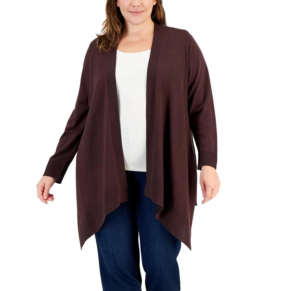 JM Collection Plus Size Open-Front Cardigan, Created for Macy's - Women ...