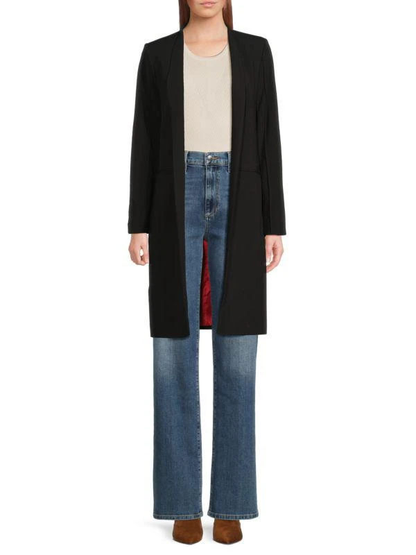 HALSTON Pintuck Sleeve Open Front Coat - Coats - BeyondStyle