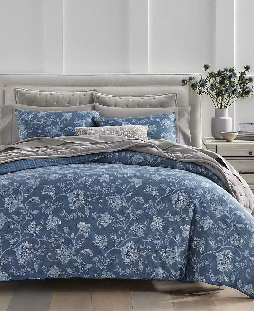 Charter Club Azure Jacobean 3-Pc. Duvet Cover Set, Full/Queen ...