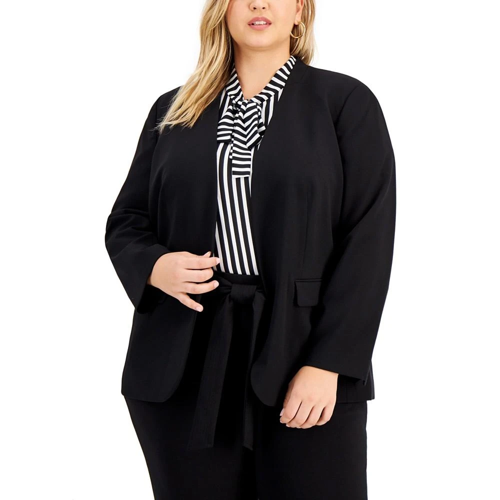 Bar III Trendy Plus Size Open-Front Blazer, Created for Macy's - Suits ...
