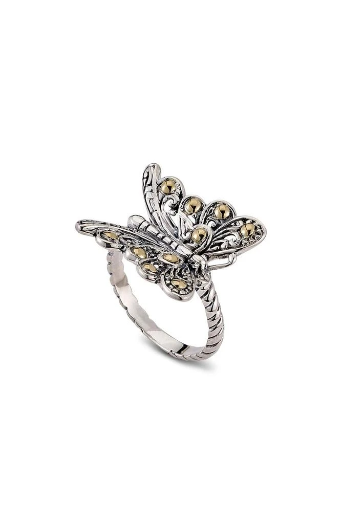 SAMUEL B. Sterling Silver & 18K Yellow Gold Butterfly Ring - Rings ...