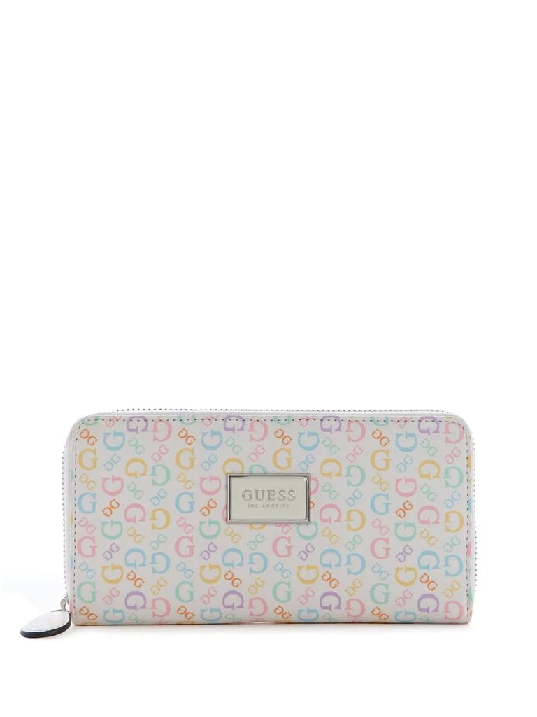Shop Abree Logo Floral Saffiano Medium Zip-Around Wallet on Sale at ...