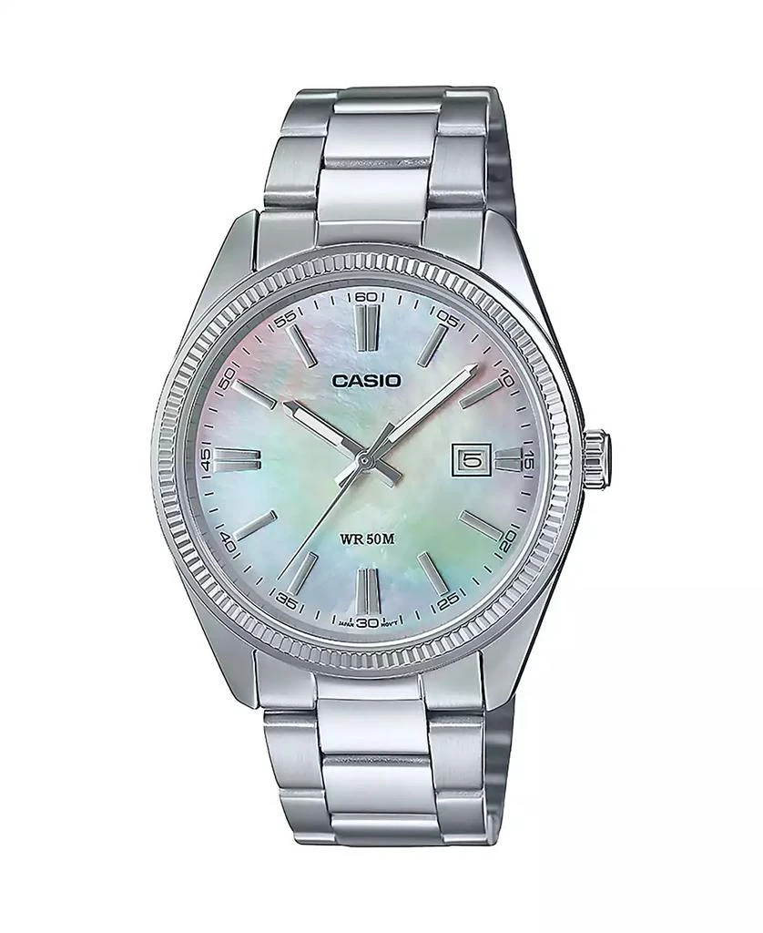 Casio Men's Silver Tone Stainless Steel Watch, 38.5mm - Men's Quartz ...