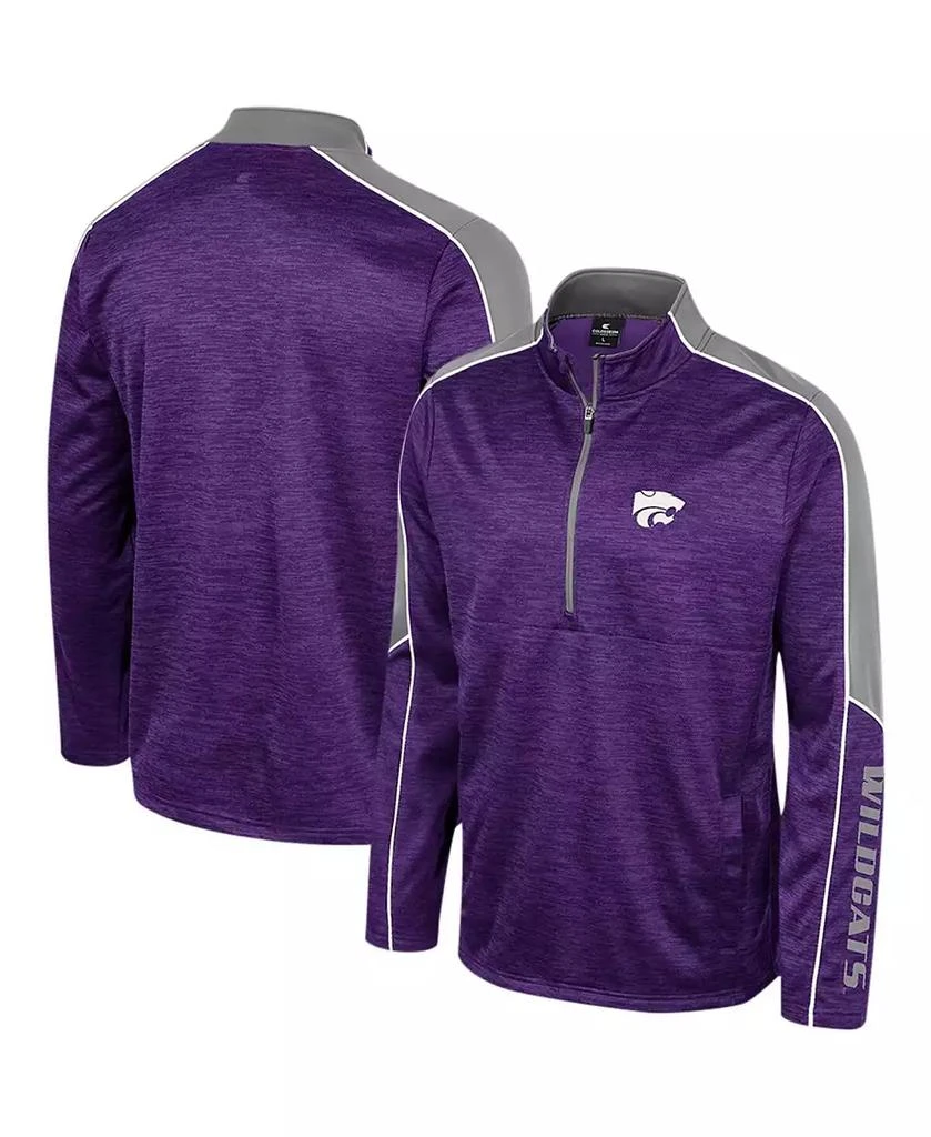 Shop Men's Purple Kansas State Wildcats Marled Half-Zip Jacket on Sale ...