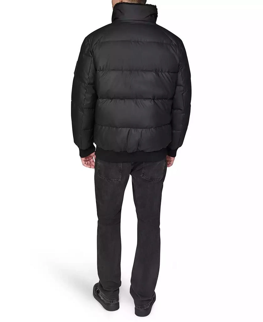 Shop Men's Sherpa Lined Stand Collar Puffer Jacket on Sale at ...