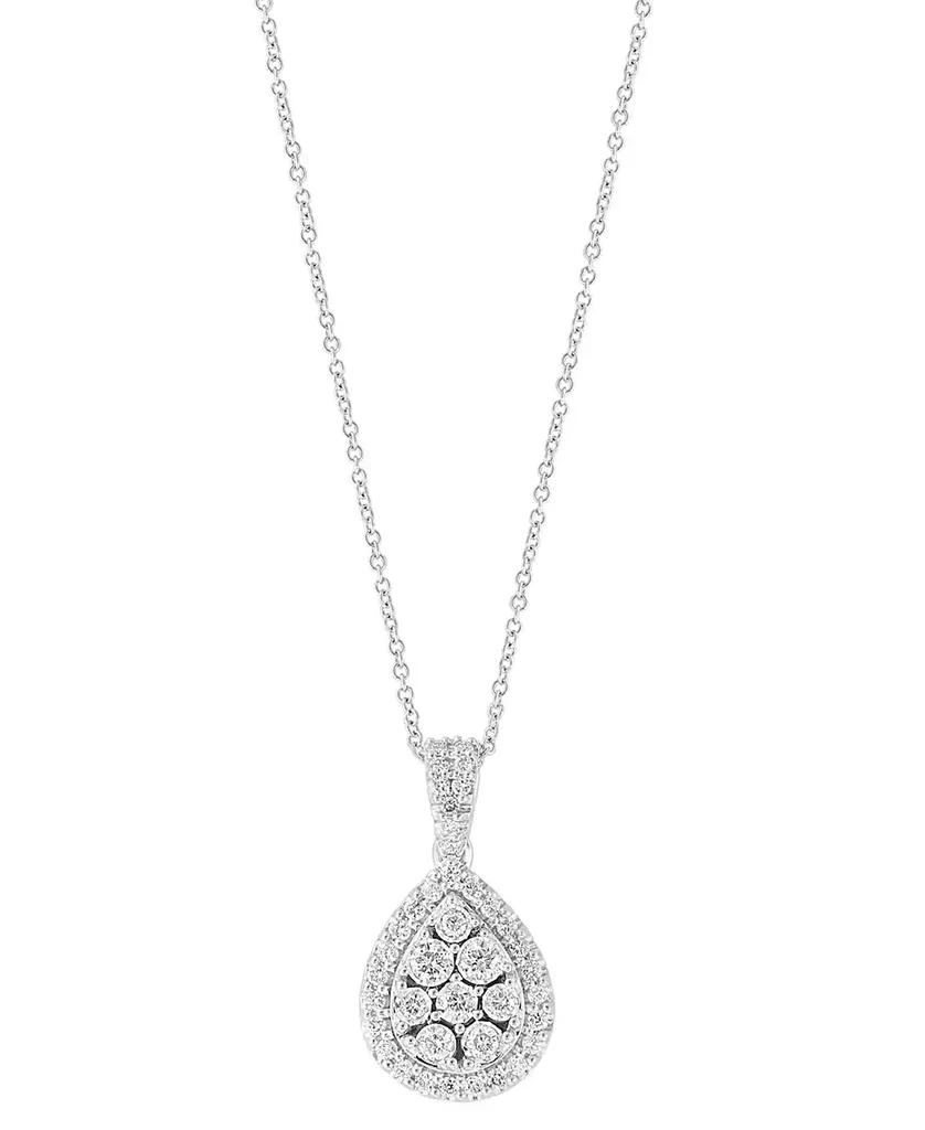 EFFY Collection EFFY® Diamond Teardrop Halo Cluster 18" Pendant ...