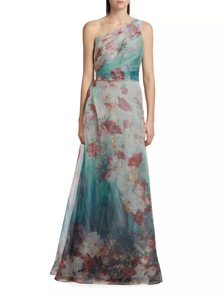 Rene Ruiz Collection One-Shoulder Floral Print Gown - Dresses & Skirts ...