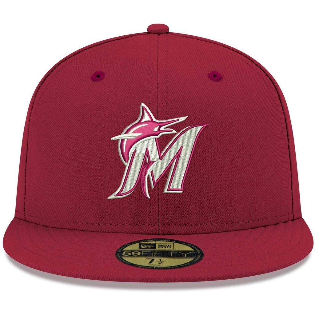 New Era New Era Marlins Logo White 59Fifty Fitted Cap - Men's - Hats ...