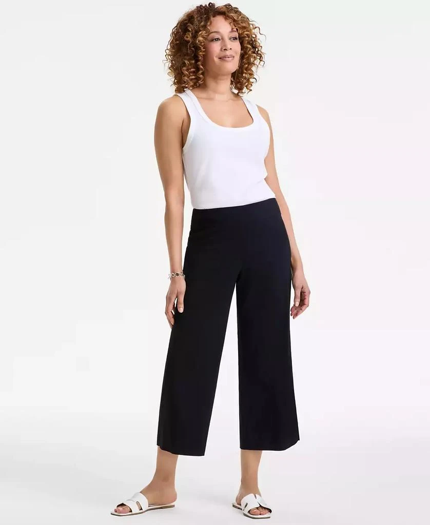 JM Collection Women's Pull-On Cropped Wide-Leg Pants, Exclusively at ...