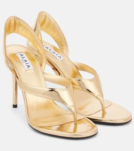 Alaïa Infradito 90 mirrored leather sandals - Sandals - Free Shipping ...
