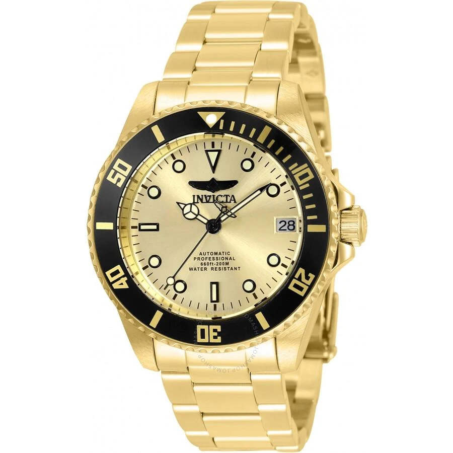 Invicta Pro Diver Date Automatic Gold Dial Ladies Watch 35710 - Women's ...