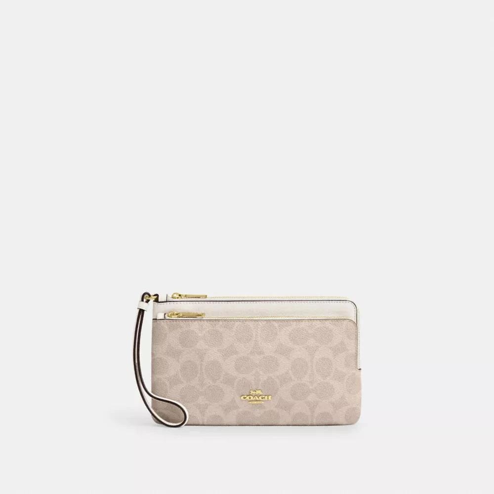 Coach Double Zip Wallet In Signature Canvas - Handbags - BeyondStyle