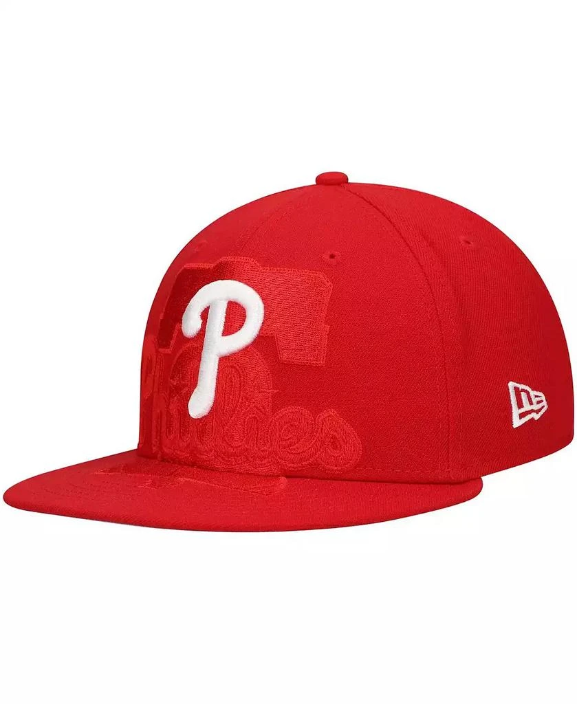 New Era Men's Red Philadelphia Phillies Shadow Logo 59FIFTY Fitted Hat ...