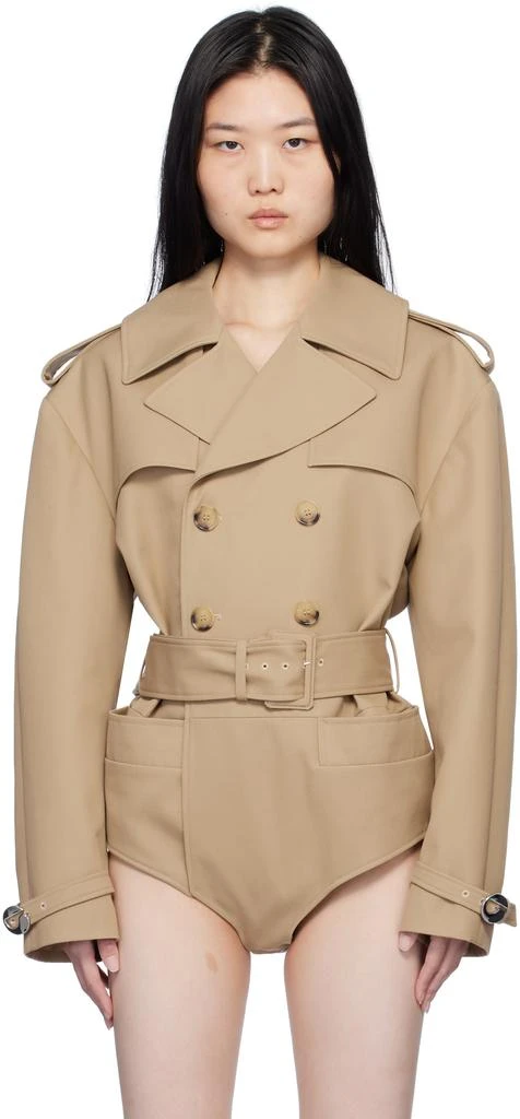 Coperni Beige Body Trench Coat - Women's Coats - Free Shipping - BeyondStyle