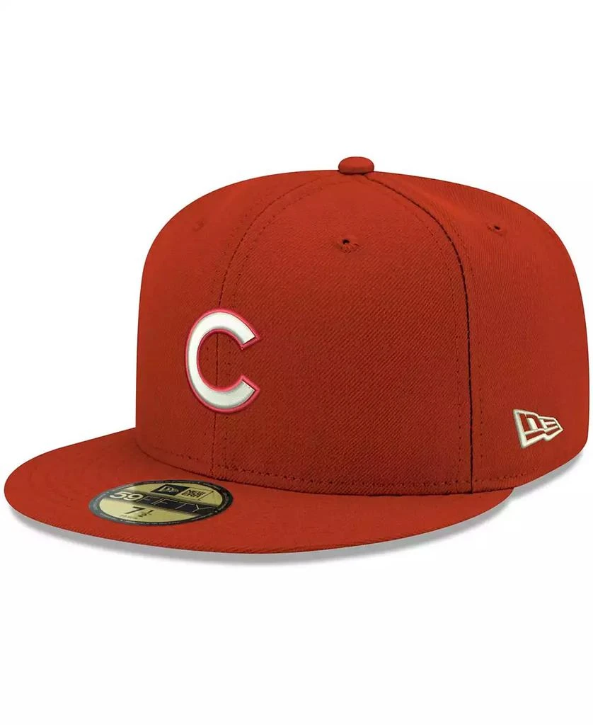 New Era Men's Red Chicago Cubs Logo White 59FIFTY Fitted Hat - Hats ...