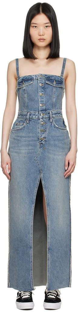 Ksubi Blue Paloma Frayed Denim Maxi Dress - Dresses & Skirts - BeyondStyle