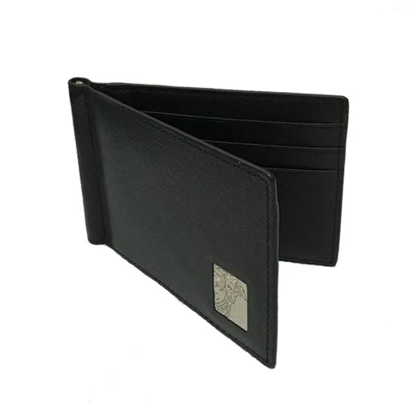 Versace Versace Men's Sliver Metal Medusa Half Face Black Cross Pattern ...