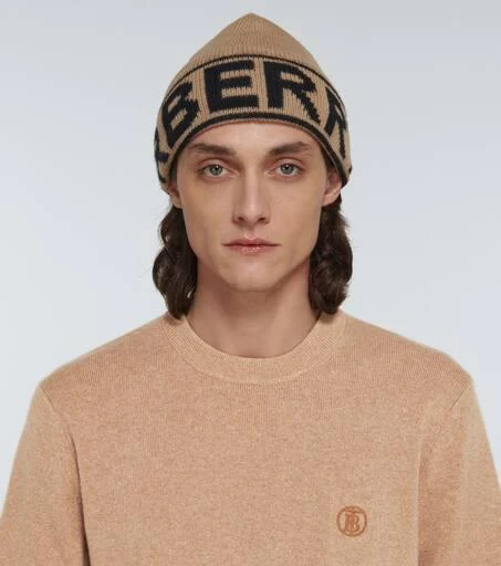Burberry Logo intarsia cashmere beanie - Hats - BeyondStyle