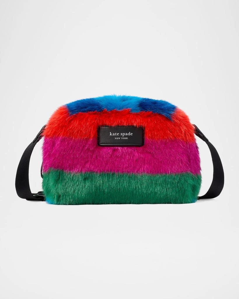 Kate Spade Puff Striped Faux Fur Crossbody Bag - Crossbody Bags - Free ...
