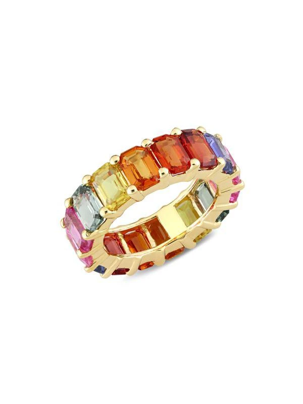 14K Yellow Gold & Multicolored Sapphire Eternity Ring – On Sale Now ...