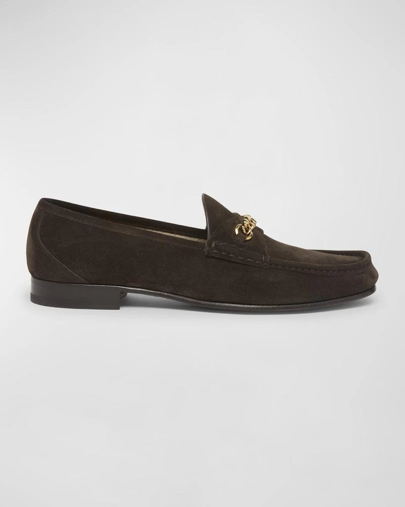 TOM FORD Men's York Curb Chain Suede Loafers - Business Casual Shoes ...