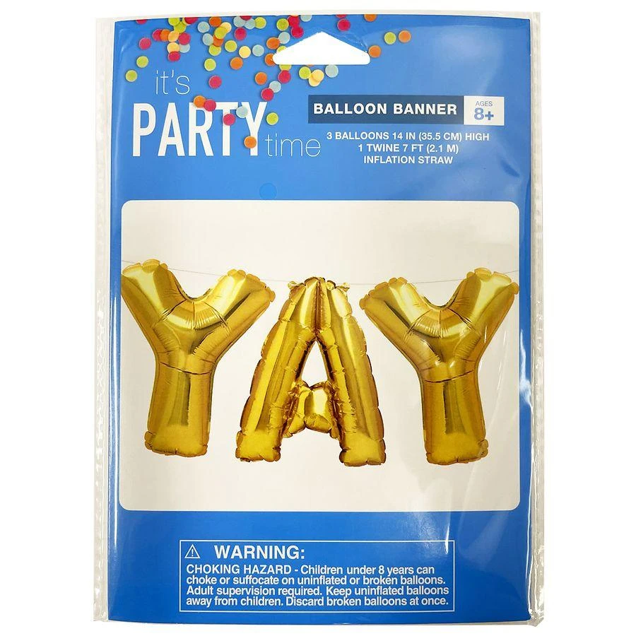 It's Party Time Balloon Banner YAY - BABY & KIDS - Save Extra 20% OFF ...