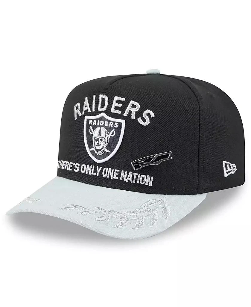 New Era Men's Black/Silver Las Vegas Raiders 2025 NFL Draft On Stage A-Frame 59FIFTY Fitted Hat ...