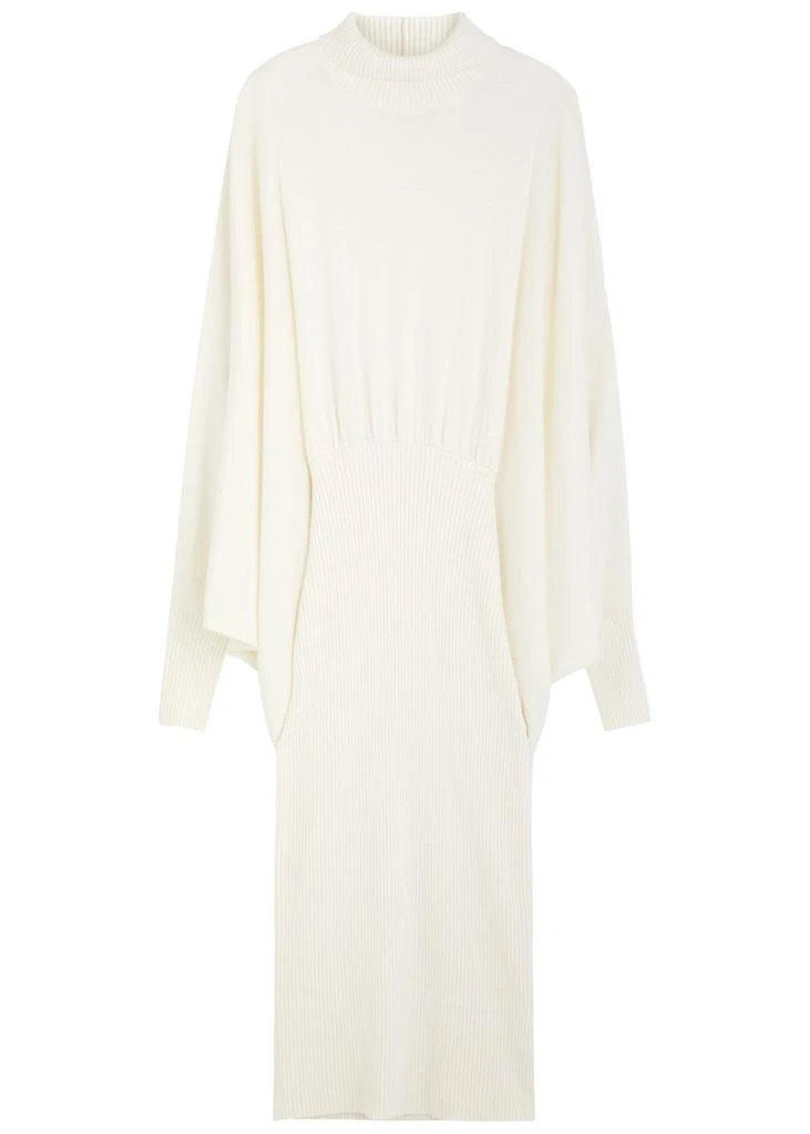 PALMER//HARDING Resolute cape-effect knitted midi dress - Dresses ...
