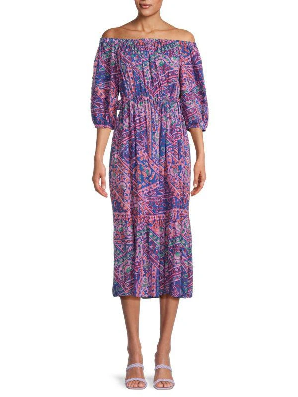 ba&sh Faga Off Shoulder Midi Dress - Dresses & Skirts - Free Shipping - BeyondStyle