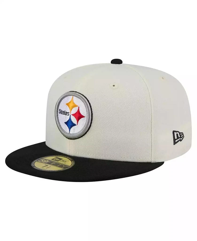 New Era Men's White/Black Pittsburgh Steelers Main 59FIFTY Fitted Hat ...