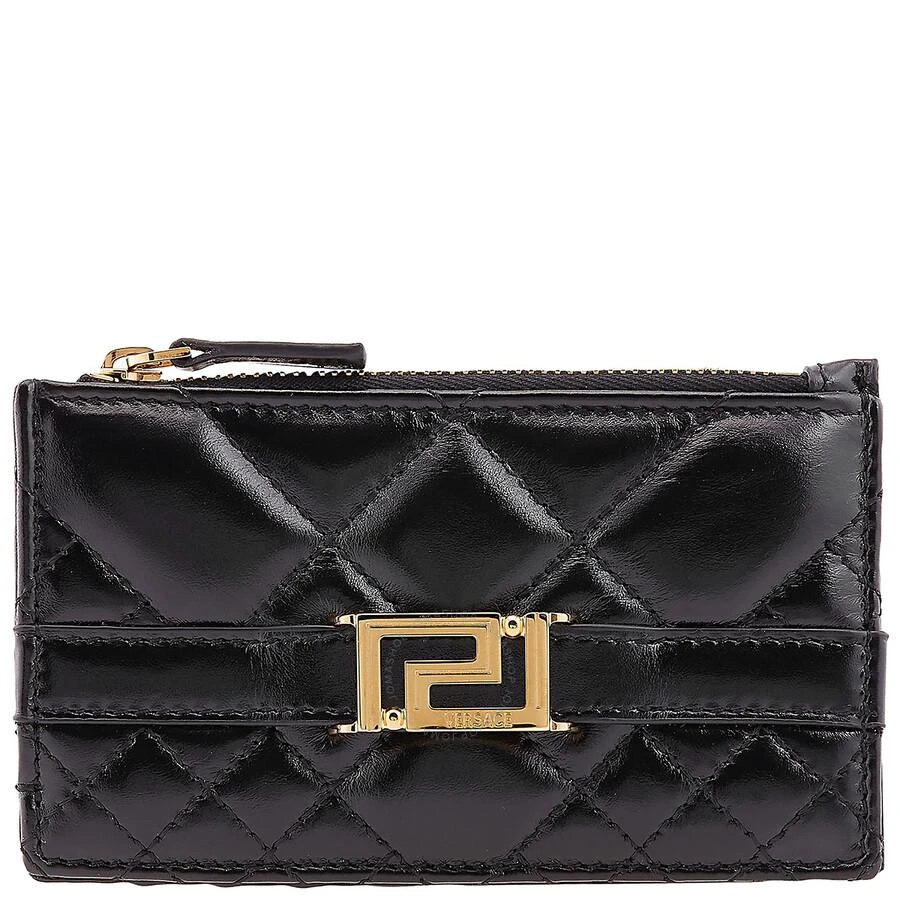 Versace Engraved Logo Diamond-Quilted Leather Wallet - Wallets - Save ...